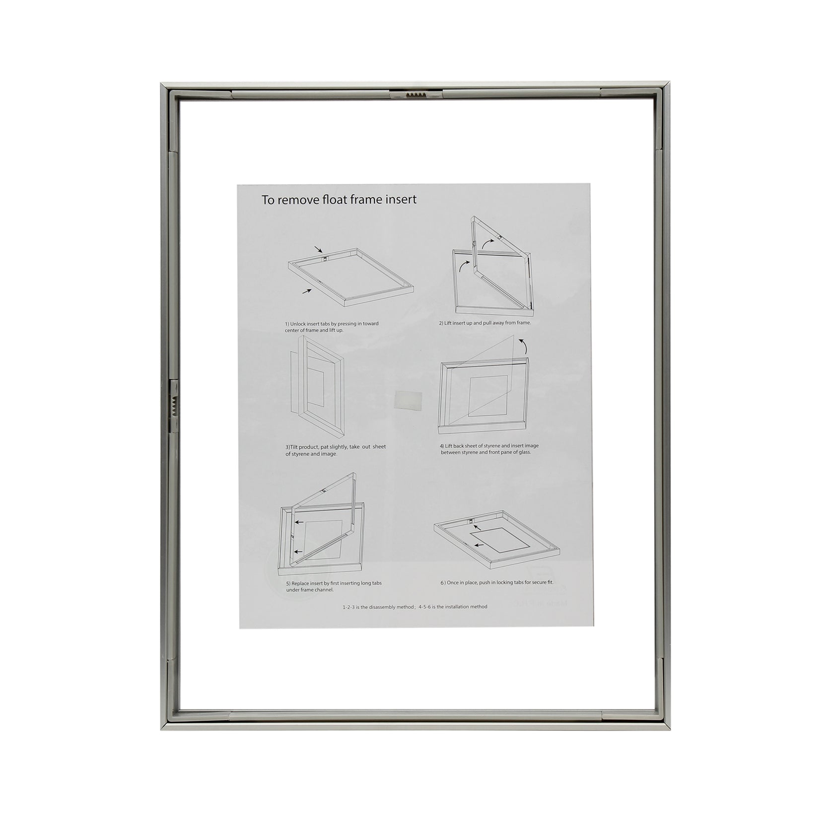 11" x 14" Deluxe Silver Aluminum Contemporary Floating Picture Frame w ...