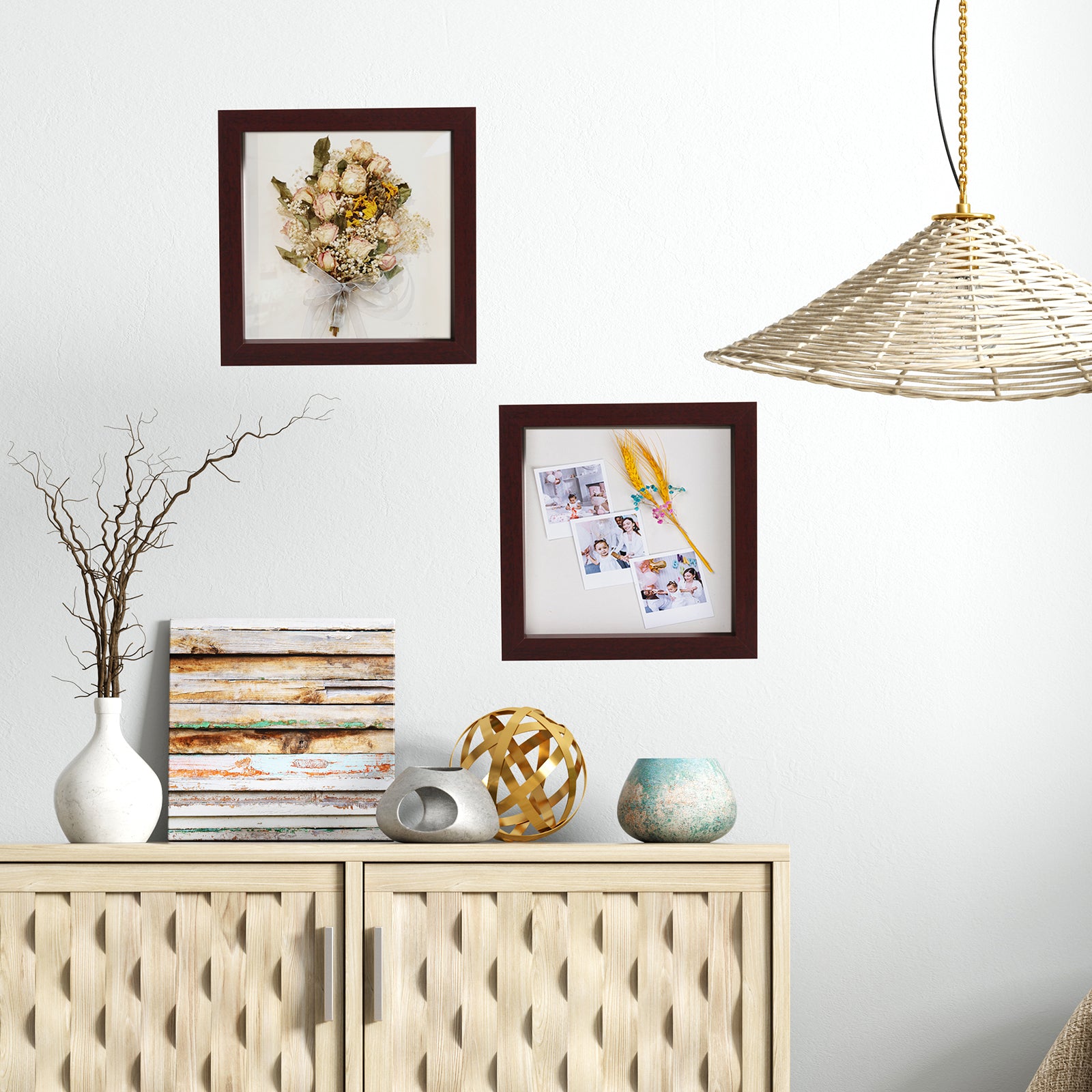 8" x 8” Mahogany MDF Wood Shadow Box Frame – FrameWorks